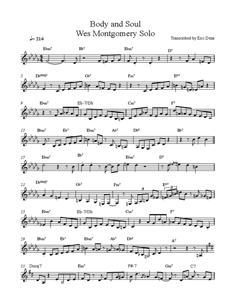 Body and Soul Wes Solo | PDF