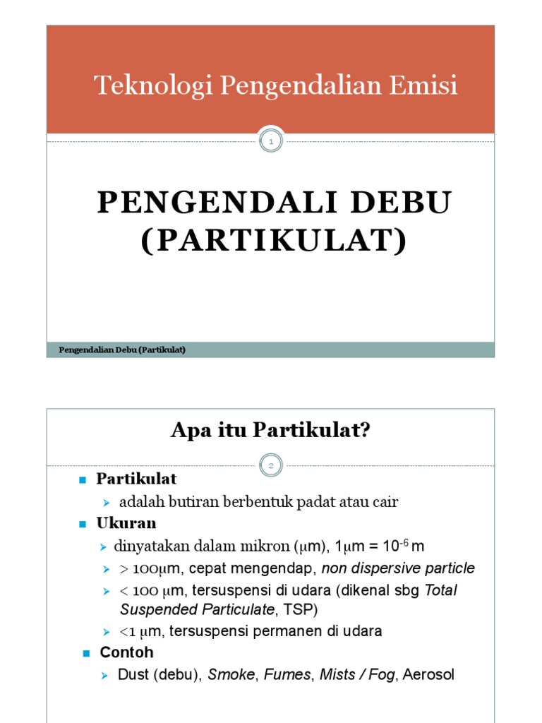 Teknologi Pengendalian Debu Partikulat | PDF | Teknologi & Rekayasa