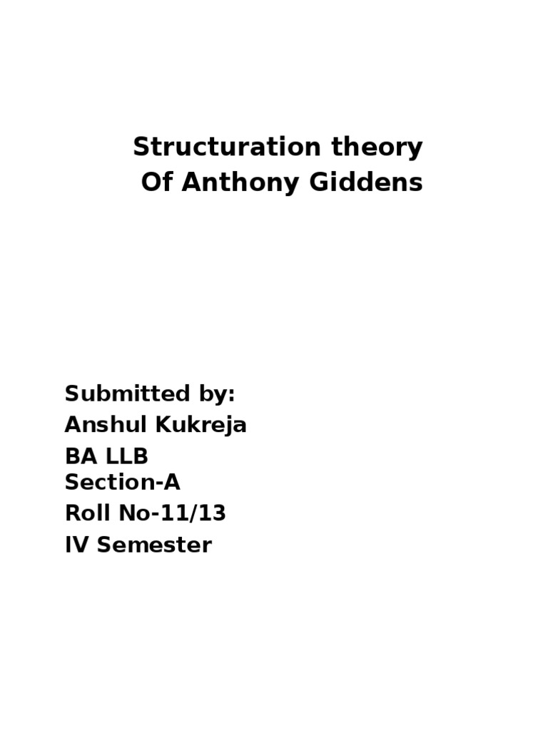 Structuration | PDF | Sociology | Cognitive Science