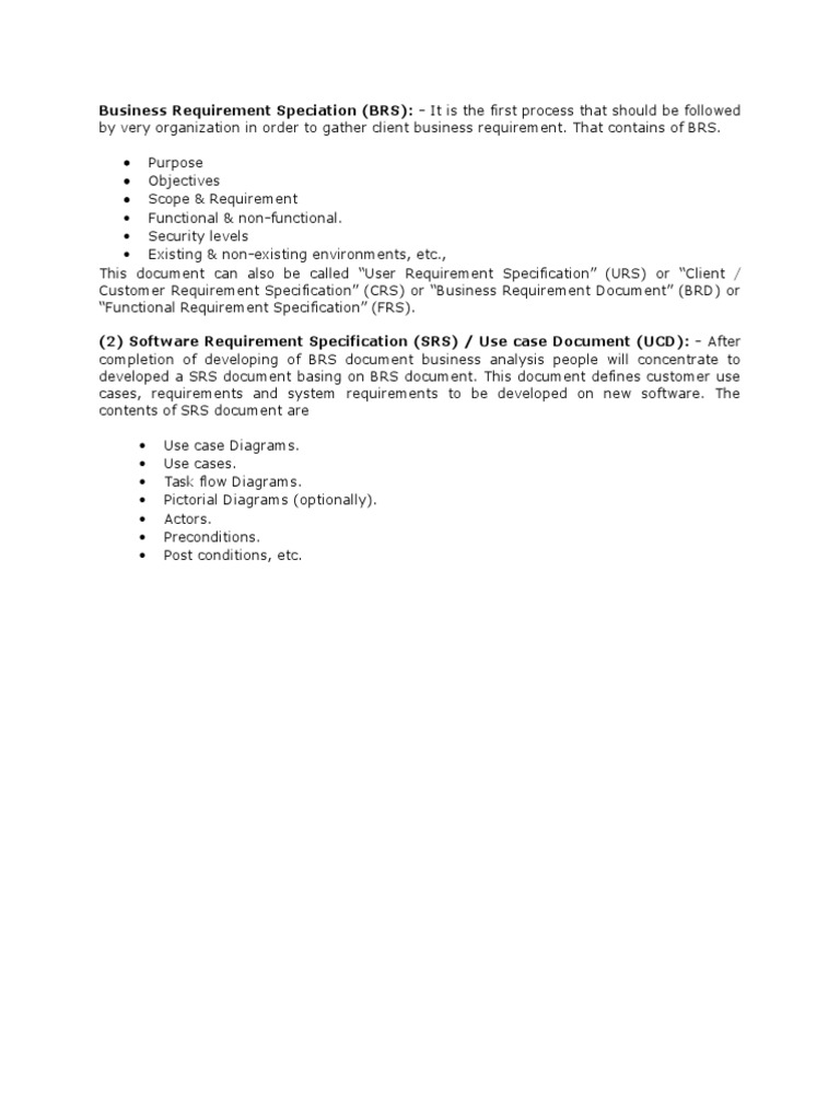 Business Requirement Specification Guide | PDF