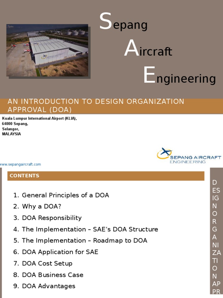 An Introduction to Design Organization Approval: Sepang Aircraft ...