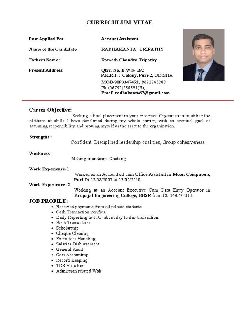 Radhakanta Bio Data | PDF