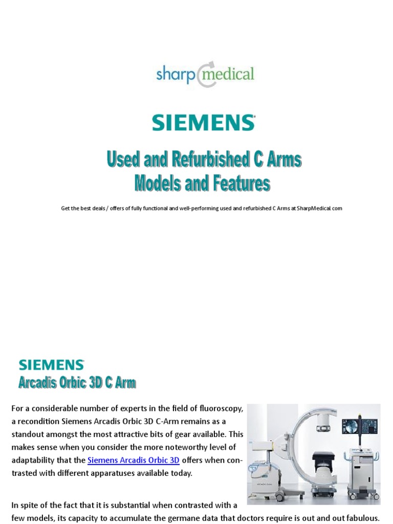 Refurbished Siemens C Arm Models | PDF | Health Care | Clinical Medicine