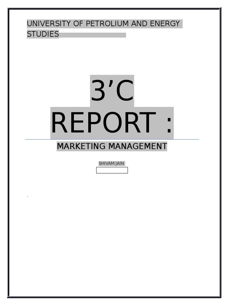 3'C Report:: University of Petrolium and Energy Studies | PDF | Procter ...