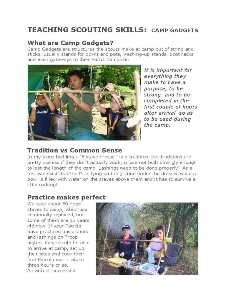 Scouting Skills: Camp Gadgets Guide | PDF