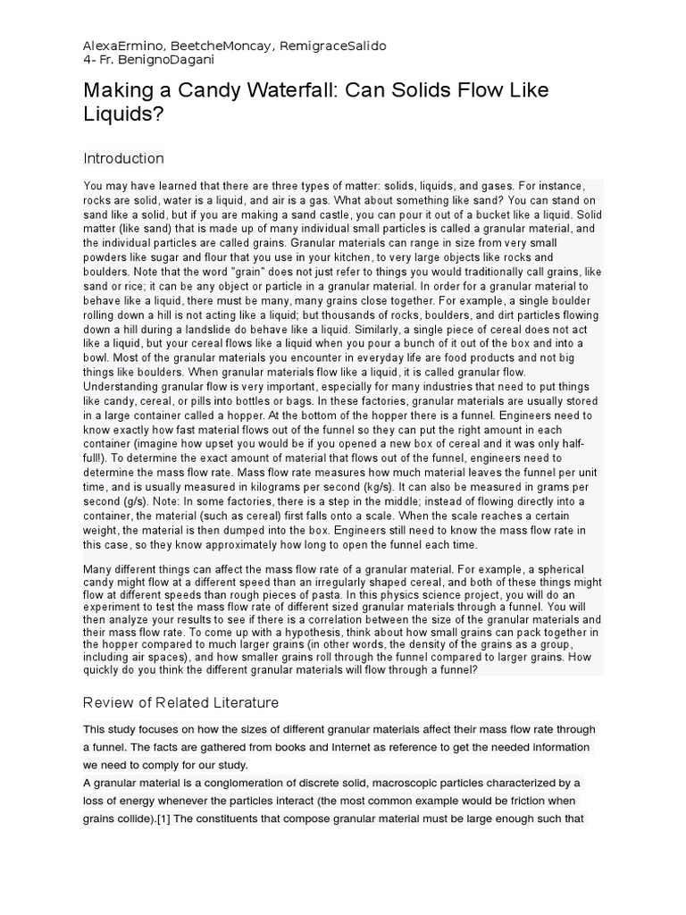 Candy Waterfall Science Project