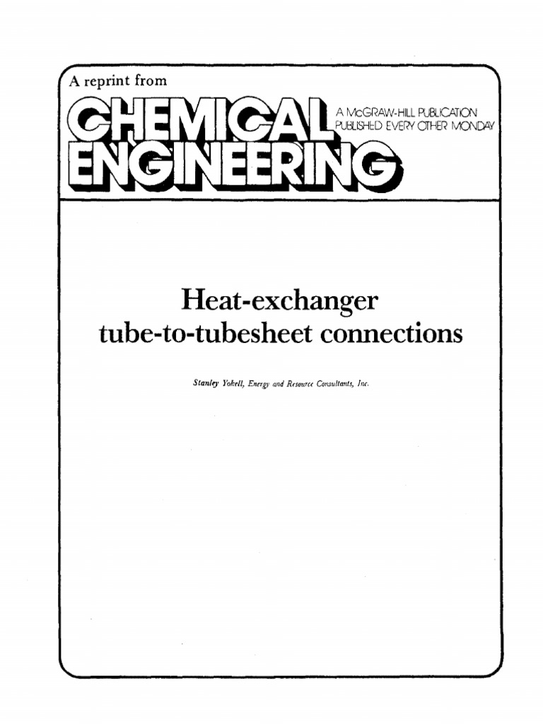 Heat Exchanger Tube To Tubesheet Connections | PDF