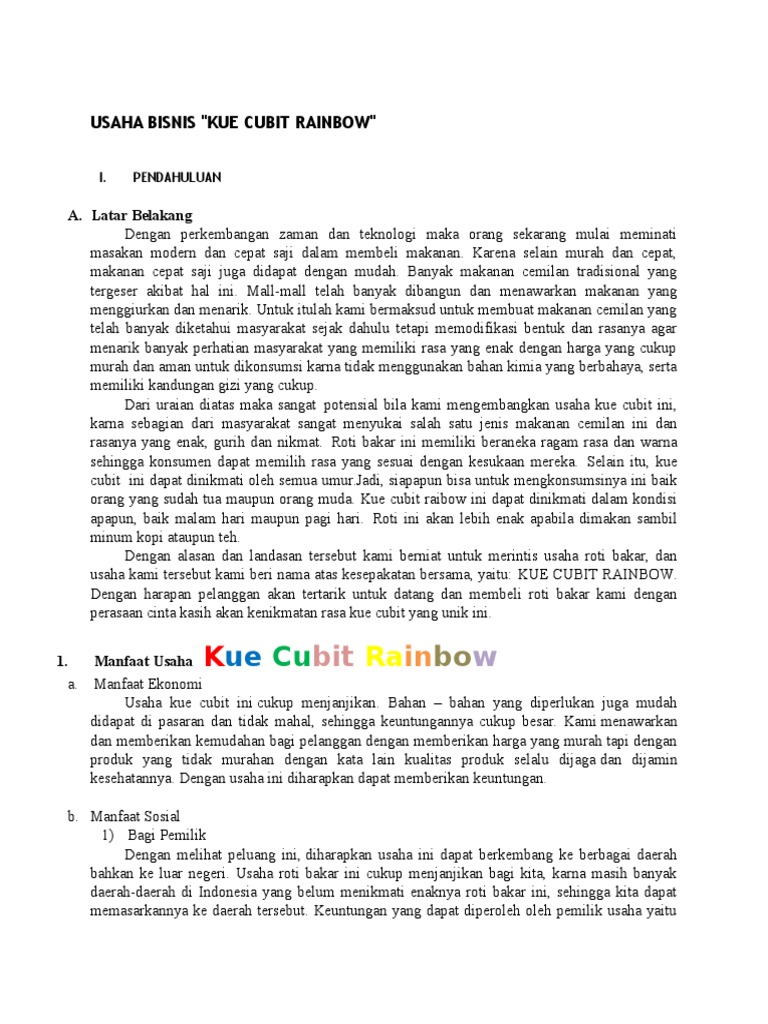 Kue Cubit Rainbow | PDF
