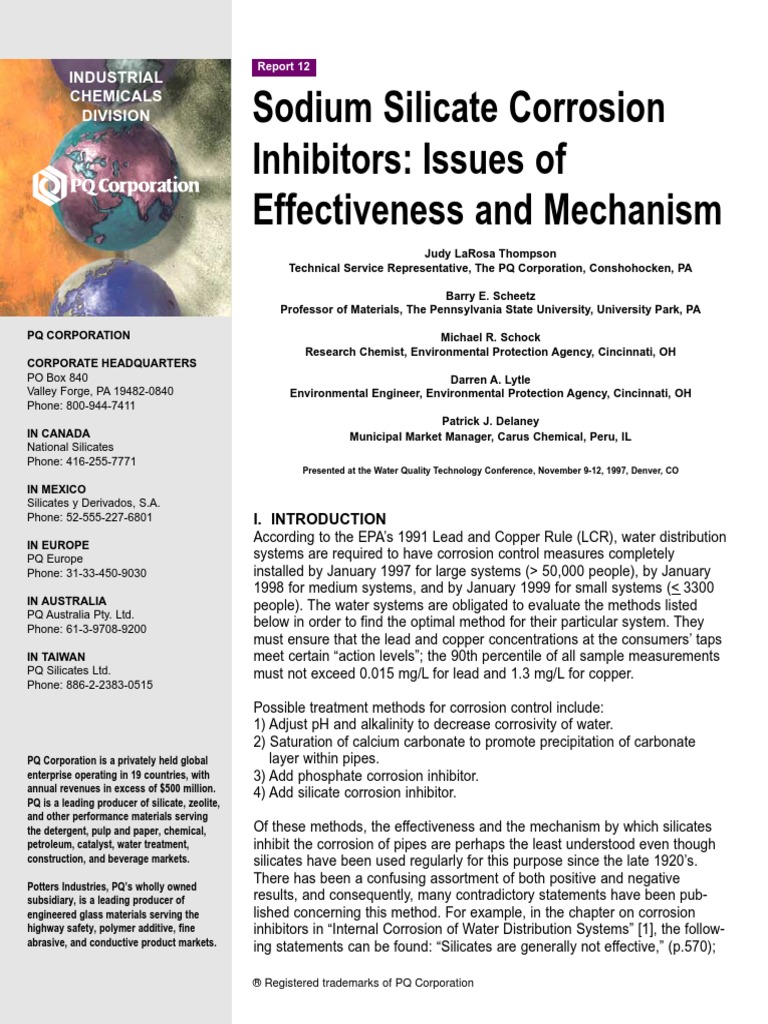 sodium silicate.pdf | Dissolution (Chemistry) | Corrosion