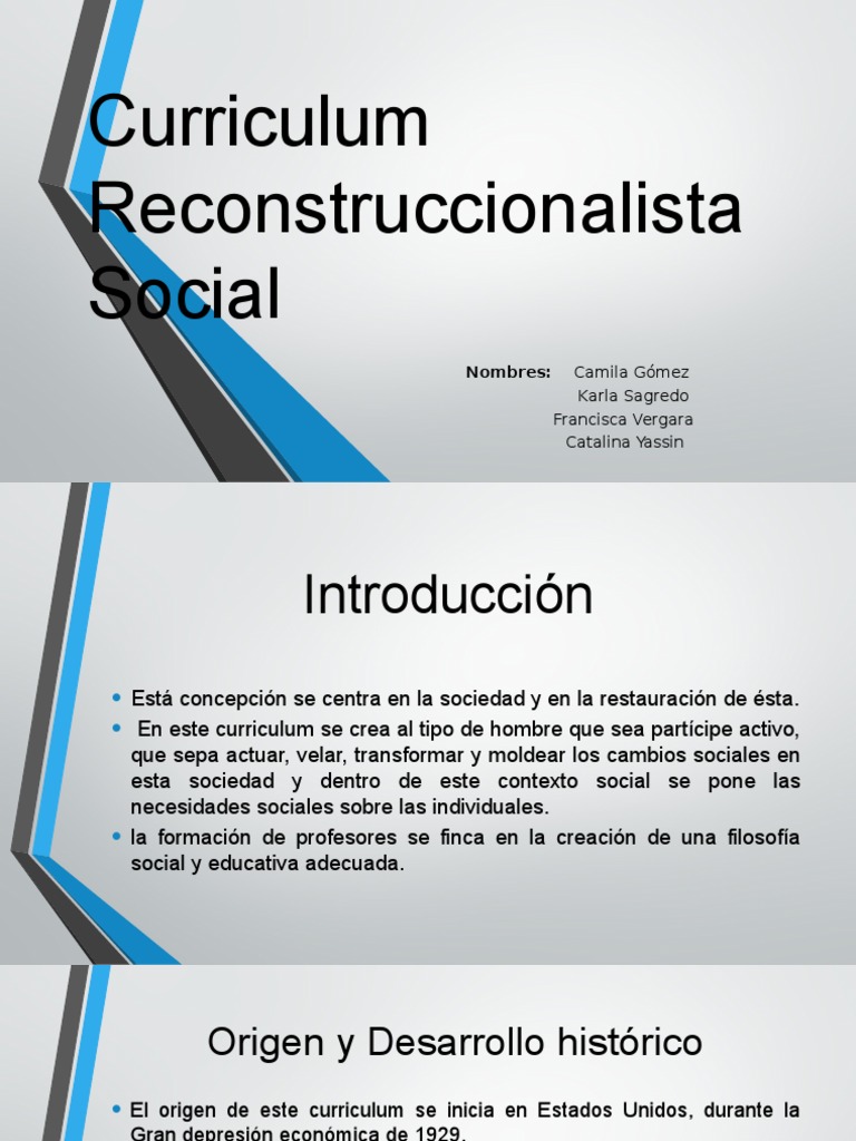 Curriculum Reconstruccionalista Social | PDF | Plan de estudios ...