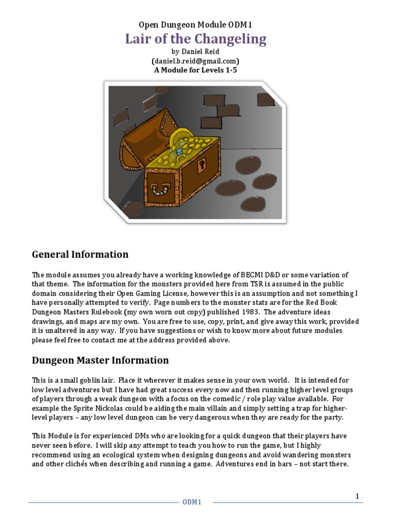 Lair of The Changeling ODM1 | Download Free PDF | Dungeons & Dragons | Leisure