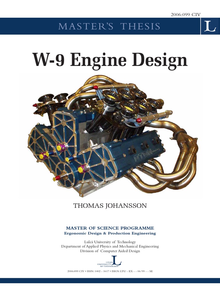 W-9 Engine Design and Analysis | PDF | Internal Combustion Engine | Piston