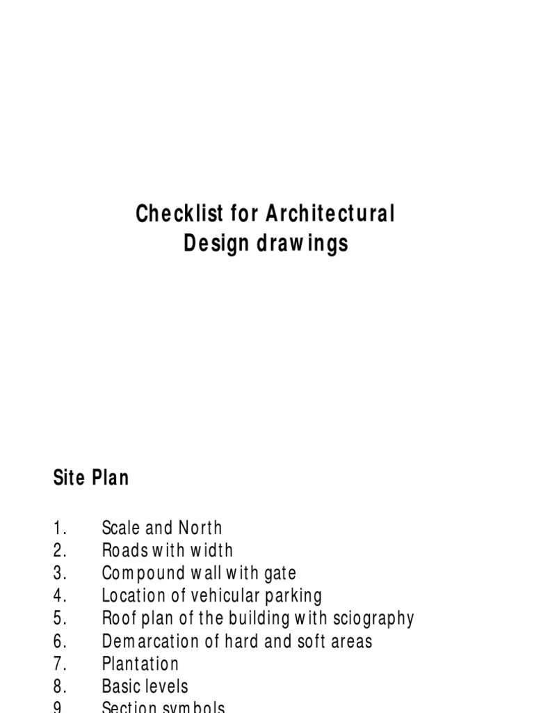 Checklist For Architectural Design Students | PDF