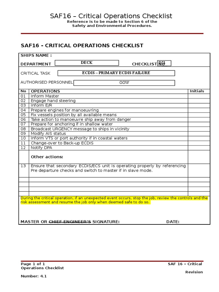 Ecdis - Primary Ecdis Failure | PDF | Safety | Water Transport