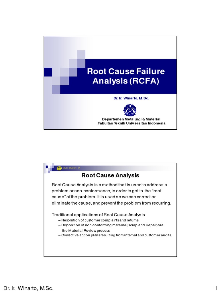 Root Cause Failure Analysis (RCFA) | Download Free PDF | Brainstorming ...