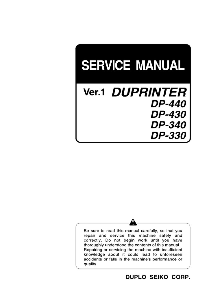 Duplo DP - 440 - 430 - 340 - 330 - Service | PDF | Mains Electricity ...