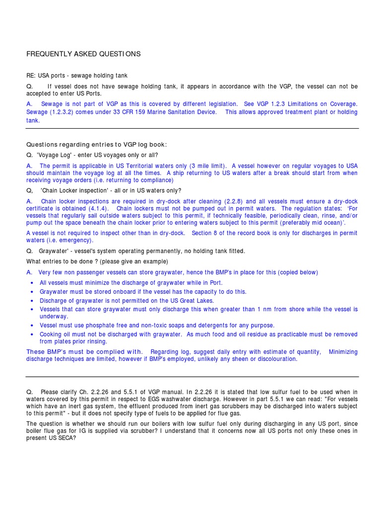 VGP Faq 1 | PDF | Pollution | Water