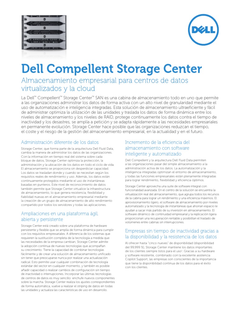 Compellent Storage Center Sc8000 Spec Sheet Es 1 | PDF | Disco duro ...
