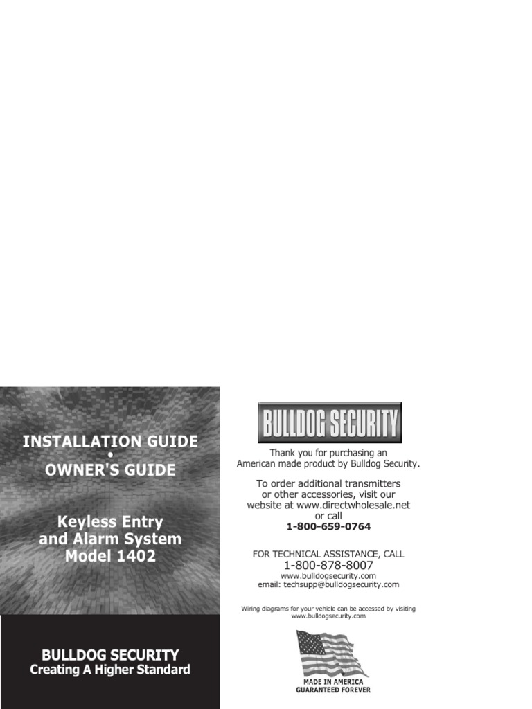 Bulldog Security System | PDF | Switch | Electrical Connector