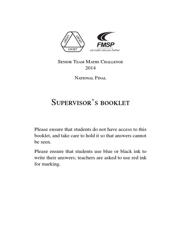 UKMT Senior Maths Challenge 2014 | PDF | Number Theory | Geometry