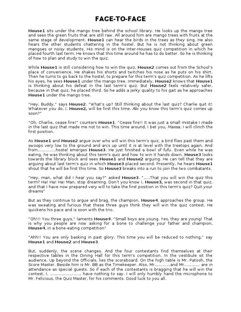 Face To Face | PDF | Leisure