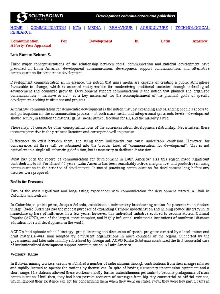 Definition Development Communication | PDF | Latin America | The United ...