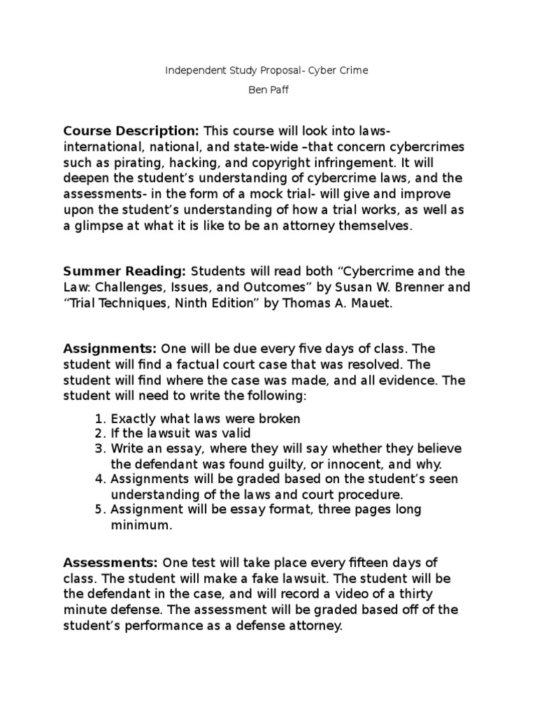 Independent Study Proposal | PDF