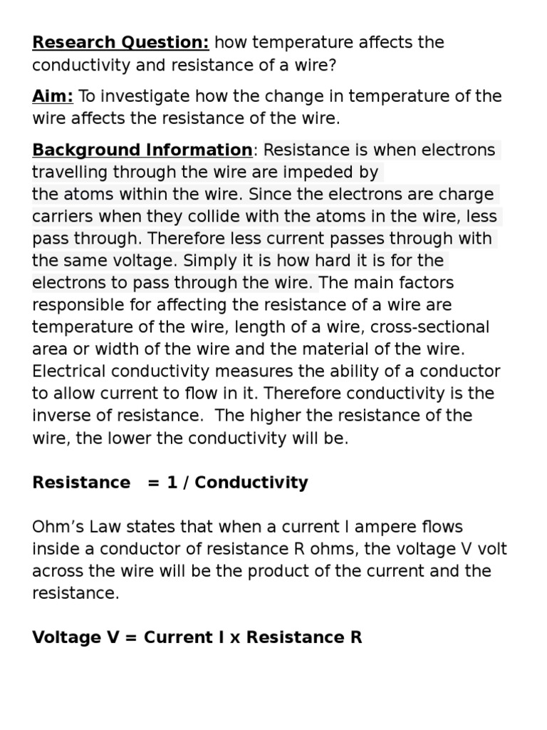Chem Lab Report | PDF | Electrical Resistivity And Conductivity ...