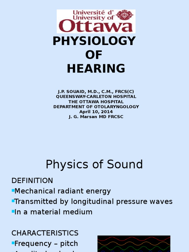 Physiology of Hearing | PDF | Hearing | Auditory System