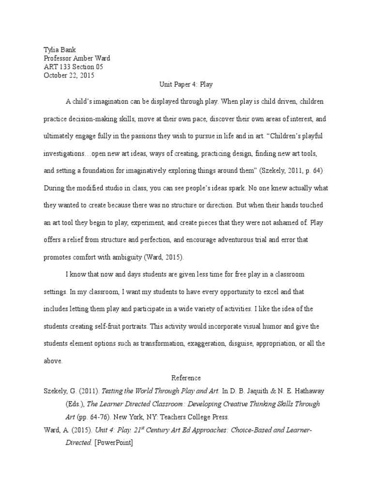 The Role of Play in Art Education | PDF | Social Science | Wellness