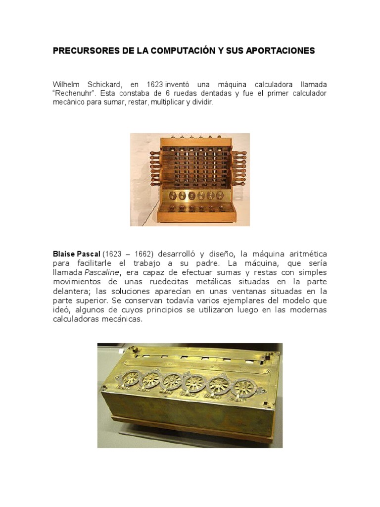 Precursores de La Computación y Sus Aportaciones | Calculator | Office ...