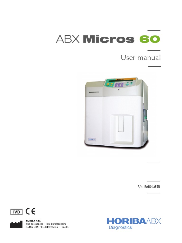 ABX Micros 60-Manual | Blood Cell | White Blood Cell