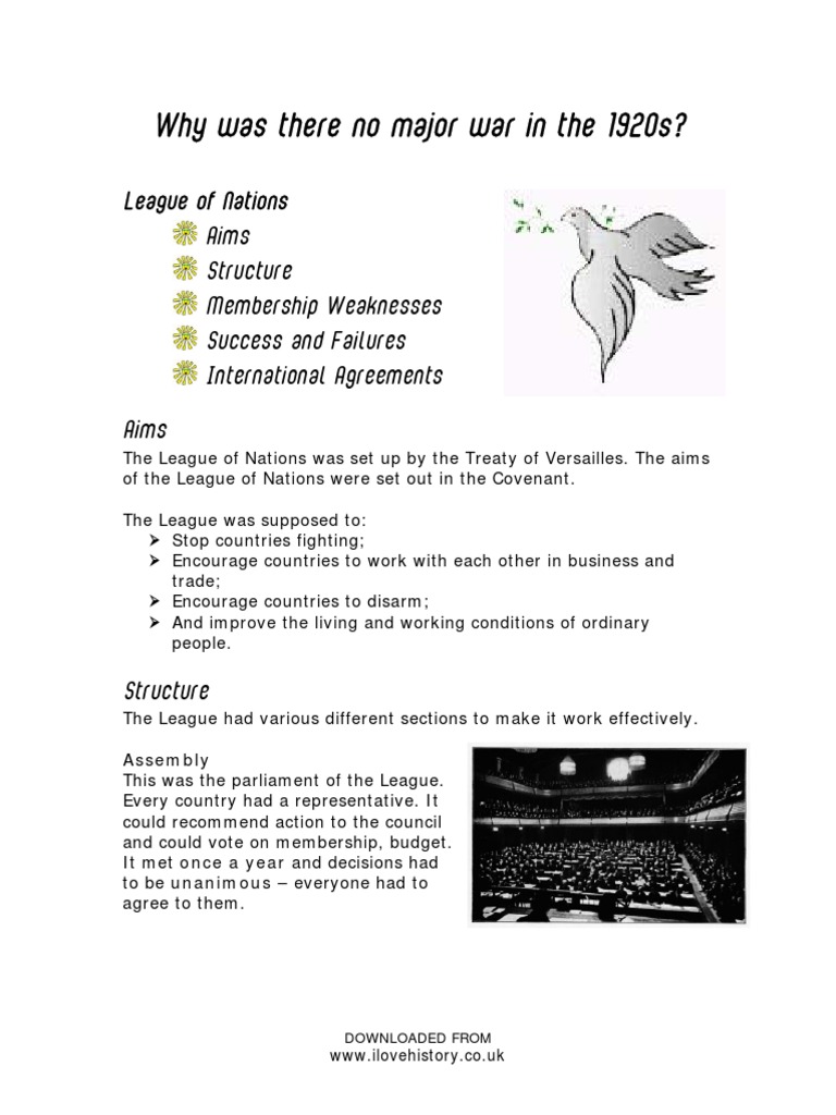 League of Nations in the 1920s: Overview | PDF | League Of Nations ...