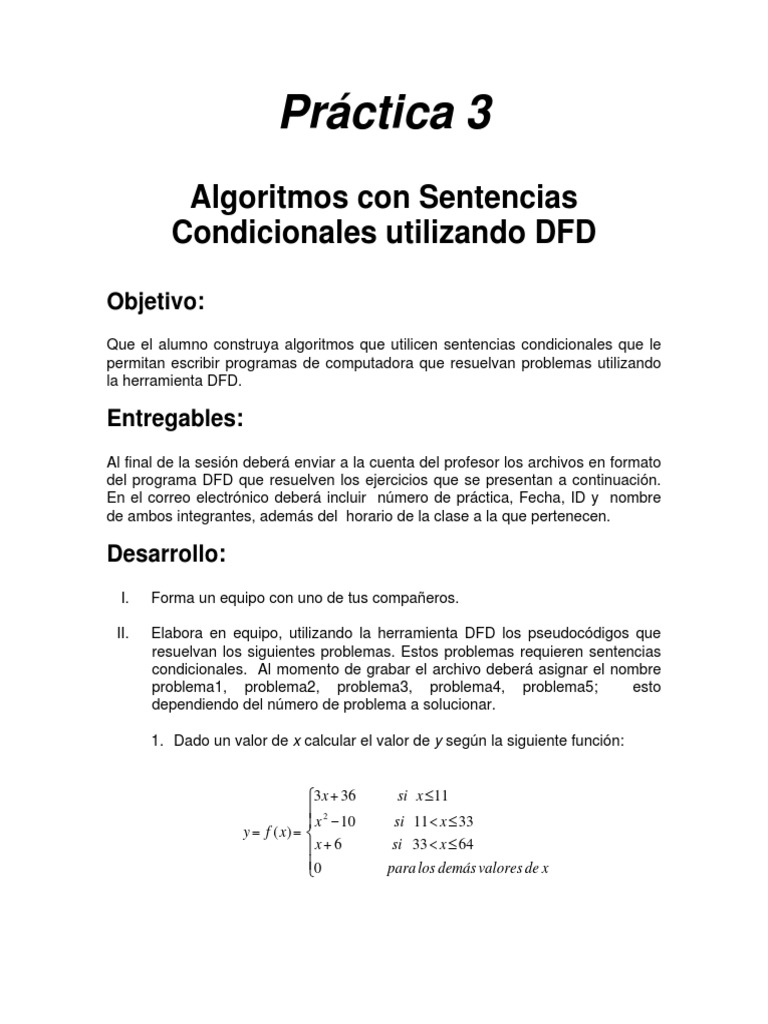 Algoritmos Condicionales Utilizando DFD | PDF | Algoritmos | Programa de computadora