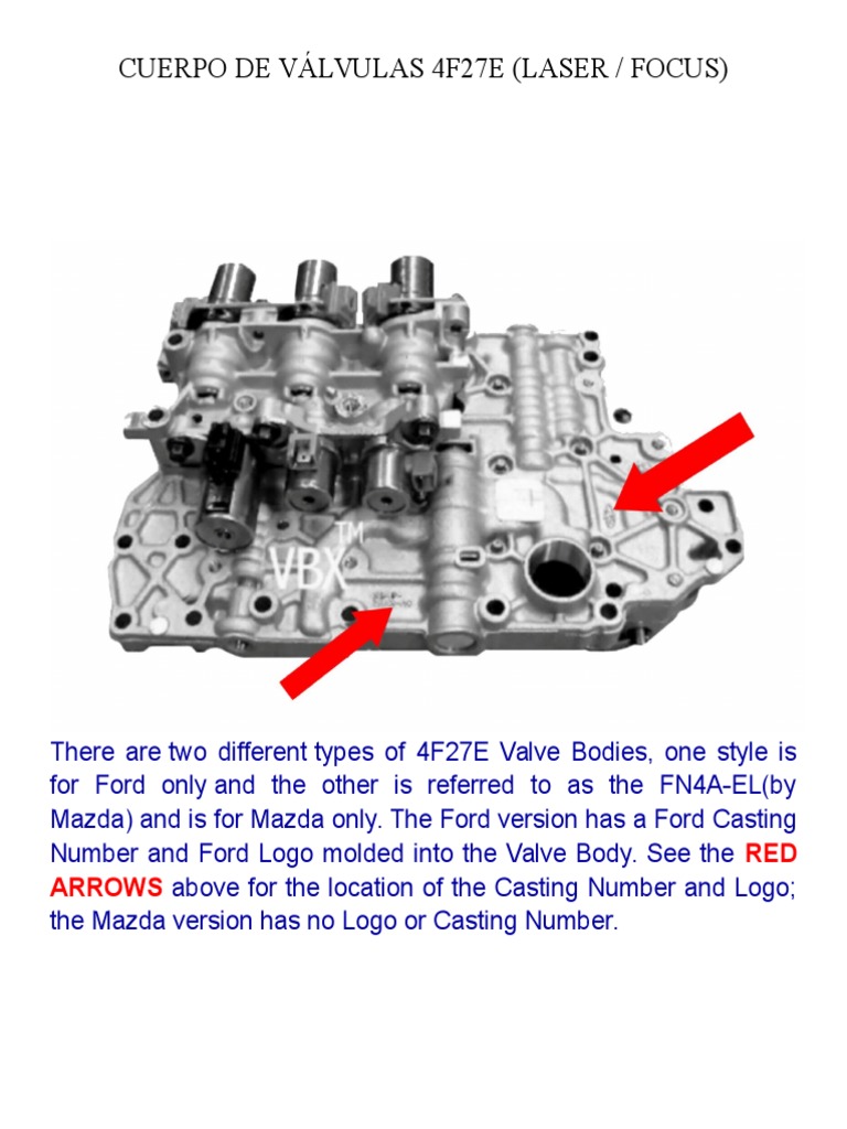 CUERPO de Válvulas Ford 4F27E