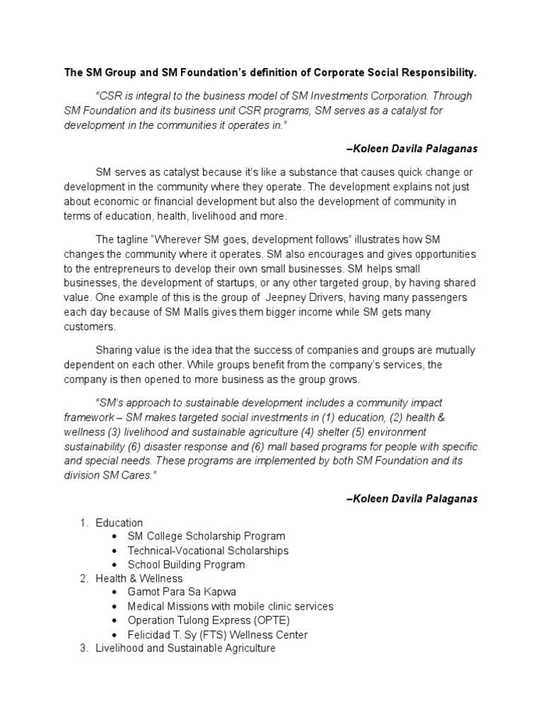 CSR Write Up | Corporate Social Responsibility | Sustainability