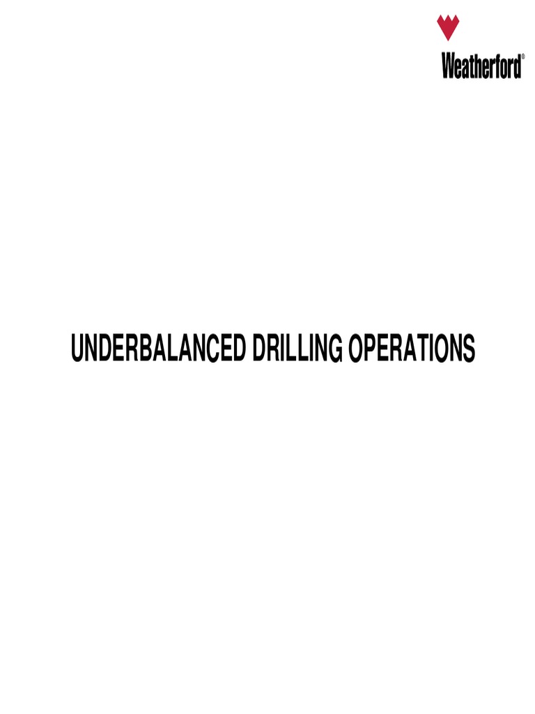 UBD SECTION 01 - Underbalanced Drilling Operations Course I | PDF | Oil ...