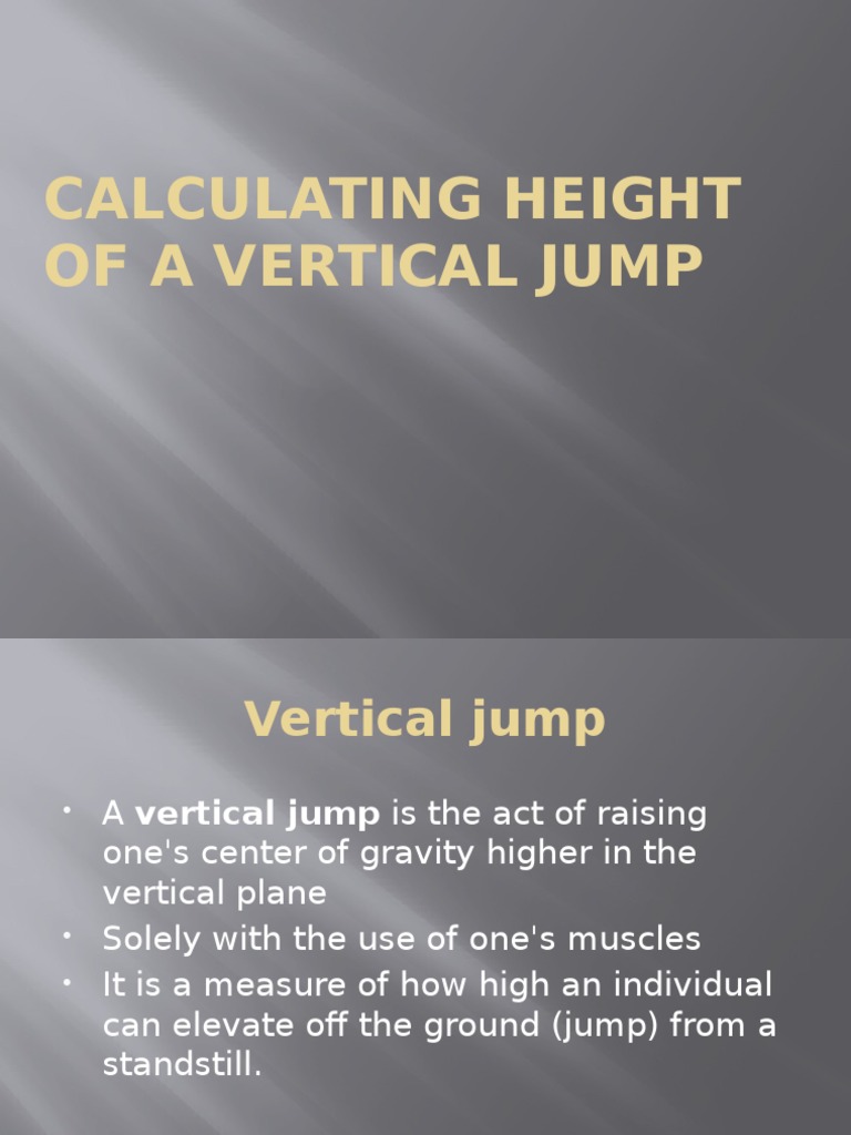 Vertical Jump Height Calculation Explained | PDF