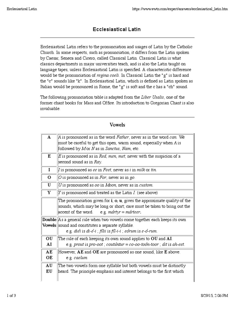 Ecclesiastical Latin | Download Free PDF | Latin | Syllable