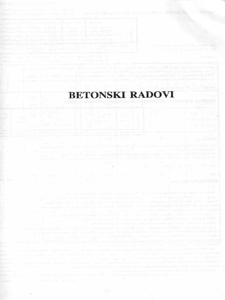 Gradjevinske Norme - I Betonski Radovi | PDF