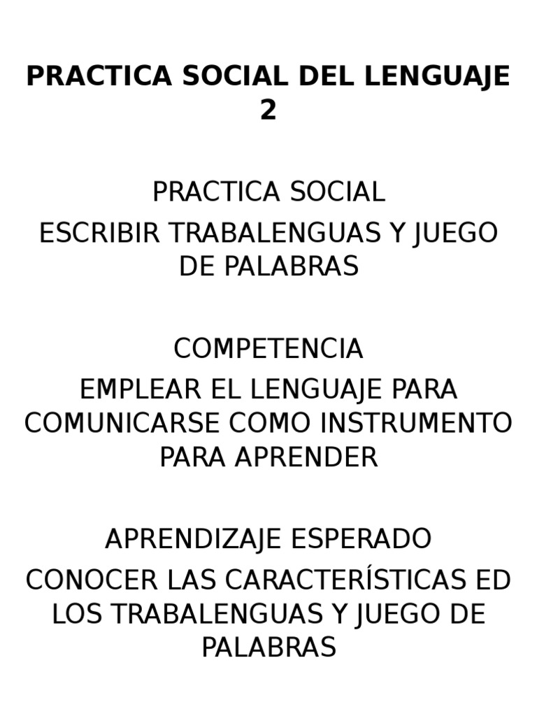 Practica Social Del Lenguaje 2 | PDF