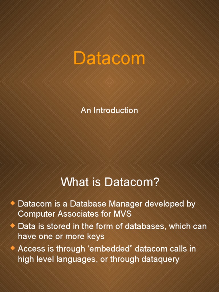 Introduction to Datacom Database Access | PDF | Databases | Relational Database