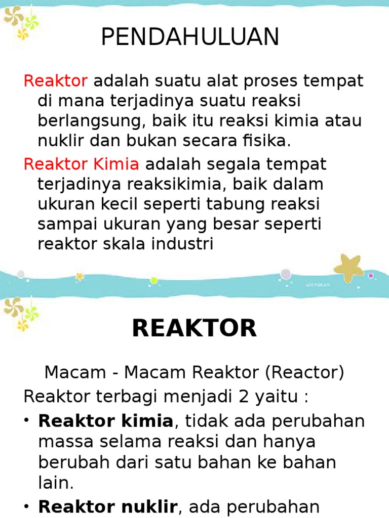 Jenis-Jenis Reaktor Kimia dan Nuklir | PDF | Griya & Taman | Sains ...