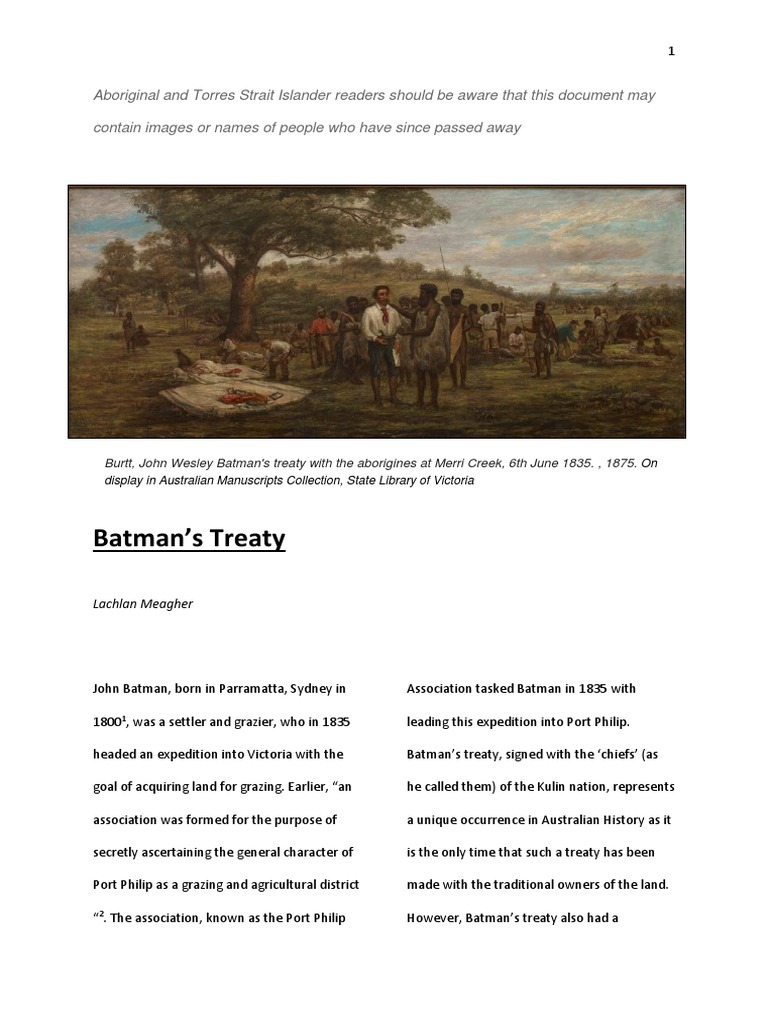 Batman Treaty | PDF | Indigenous Australians | Indigenous Peoples Of ...