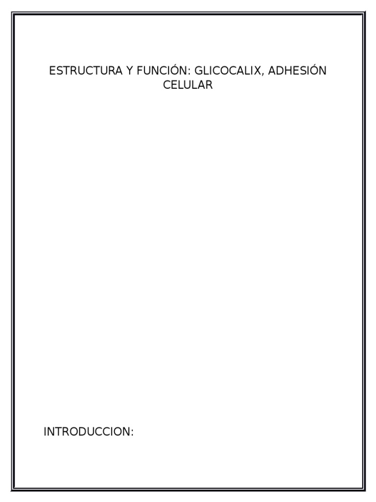 ESTRUCTURA-Y-FUNCIÓN del glicocalix | PDF | Membrana celular | Biología ...