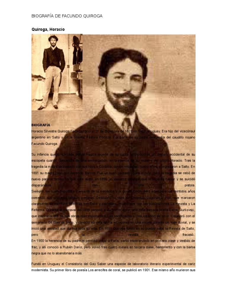 Biografía de El Autor de La Guerra de Los Yacarés, Facundo Quiroga | PDF