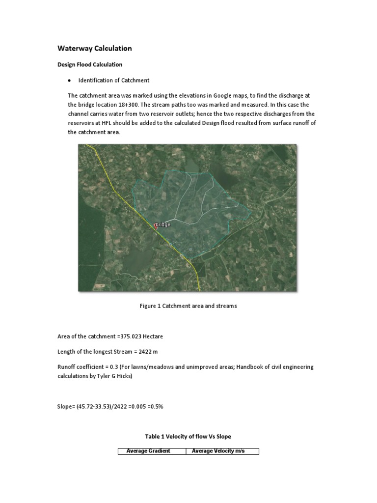 Waterway Calculation | PDF | Discharge (Hydrology) | Flood