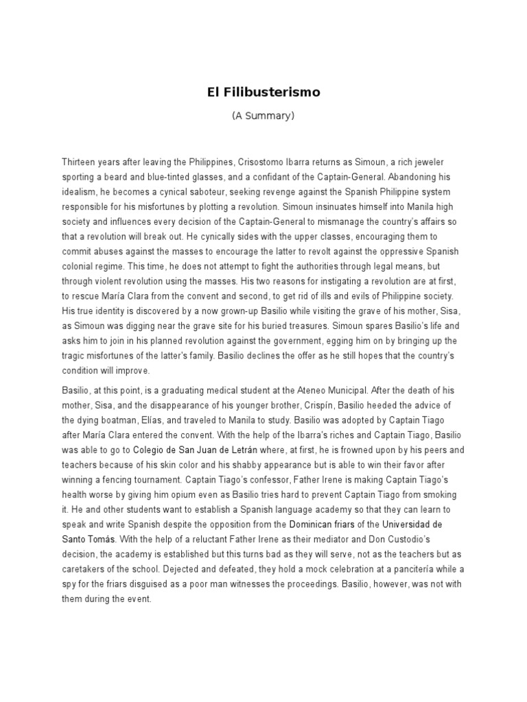 El Filibusterismo | PDF | Spanish Language Literature | Philippines