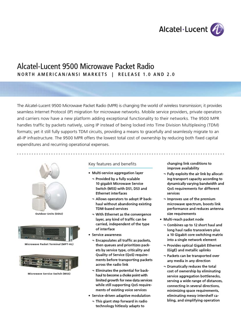 9500 MPR Datasheet | Network Packet | Quality Of Service