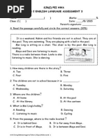 English Exam Year 2 | PDF | Foods